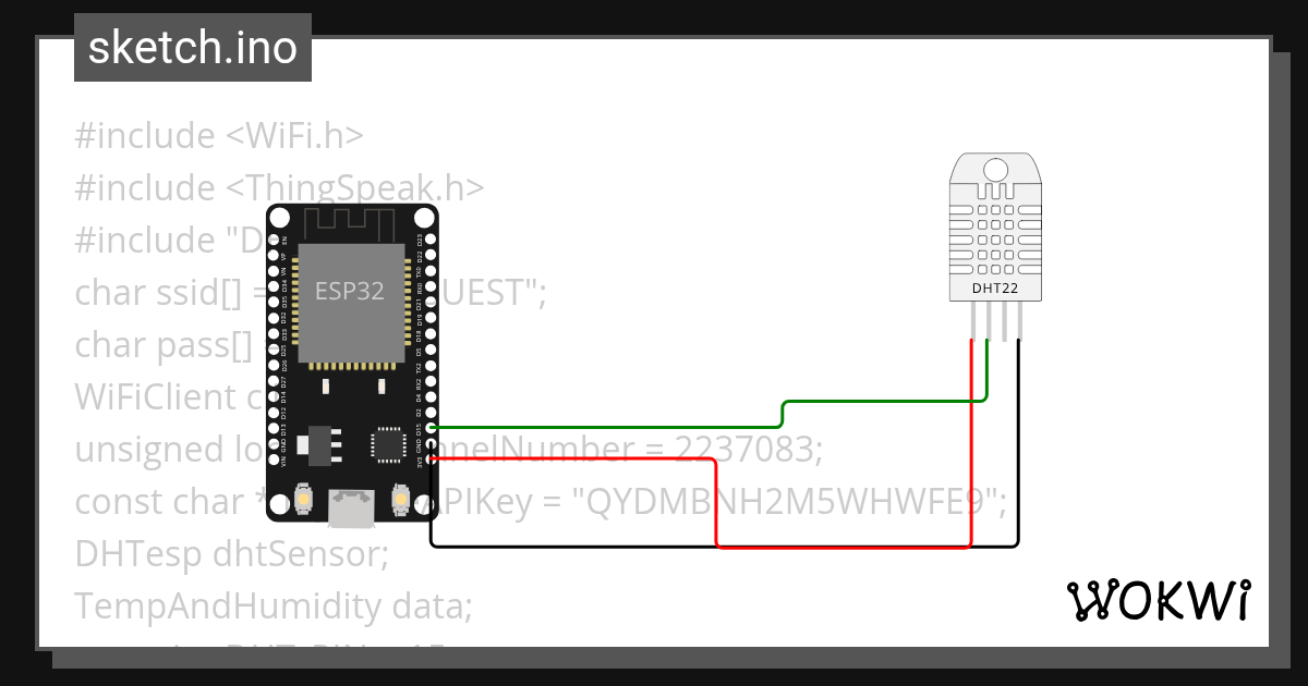 temp and humidity - Wokwi ESP32, STM32, Arduino Simulator