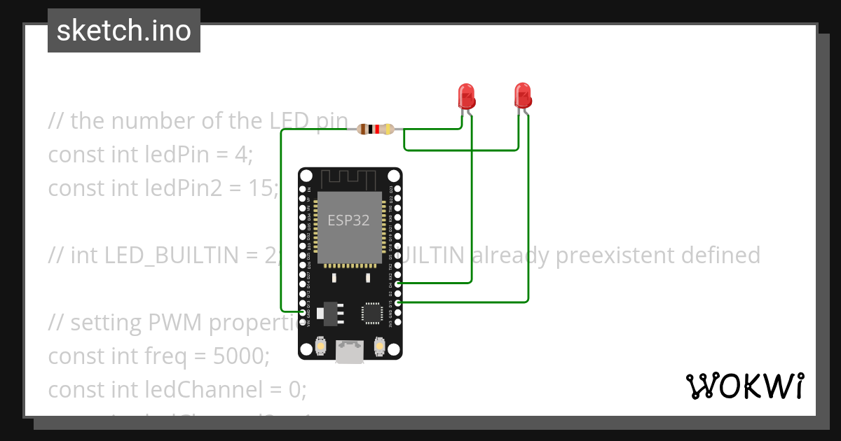 led_blink_pwm - Wokwi ESP32, STM32, Arduino Simulator