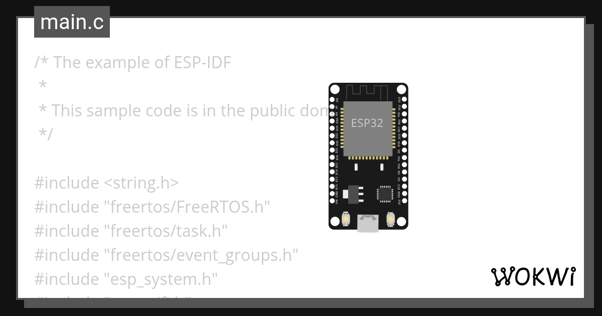 ESP-IDF WiFi connection for ESP32 in STA mode Copy - Wokwi ESP32, STM32, Arduino Simulator
