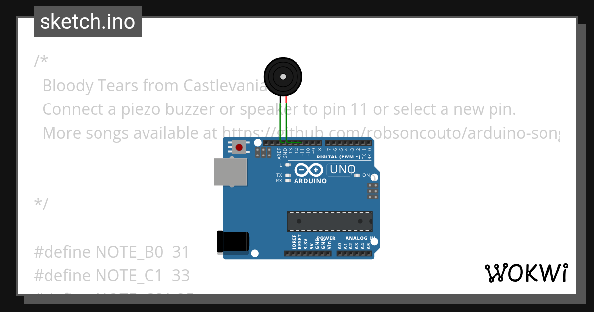 buzzer - Wokwi ESP32, STM32, Arduino Simulator