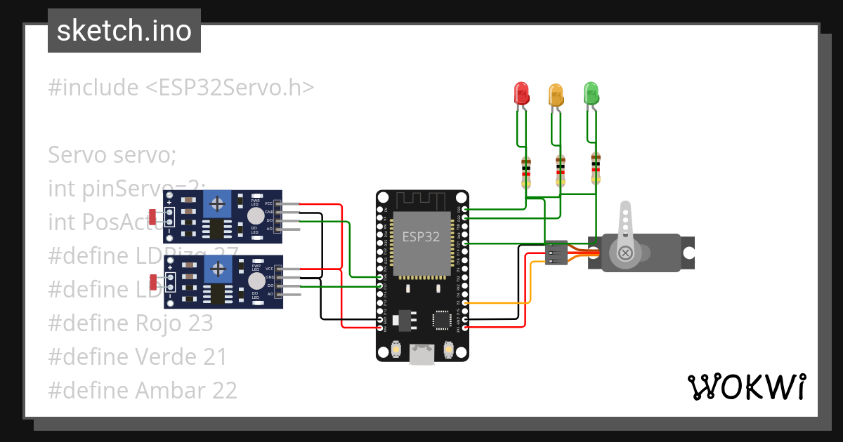 proyecto girasol - Wokwi ESP32, STM32, Arduino Simulator