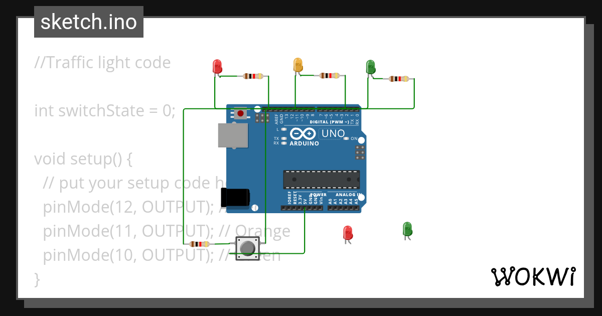 Traffic Light - Wokwi ESP32, STM32, Arduino Simulator