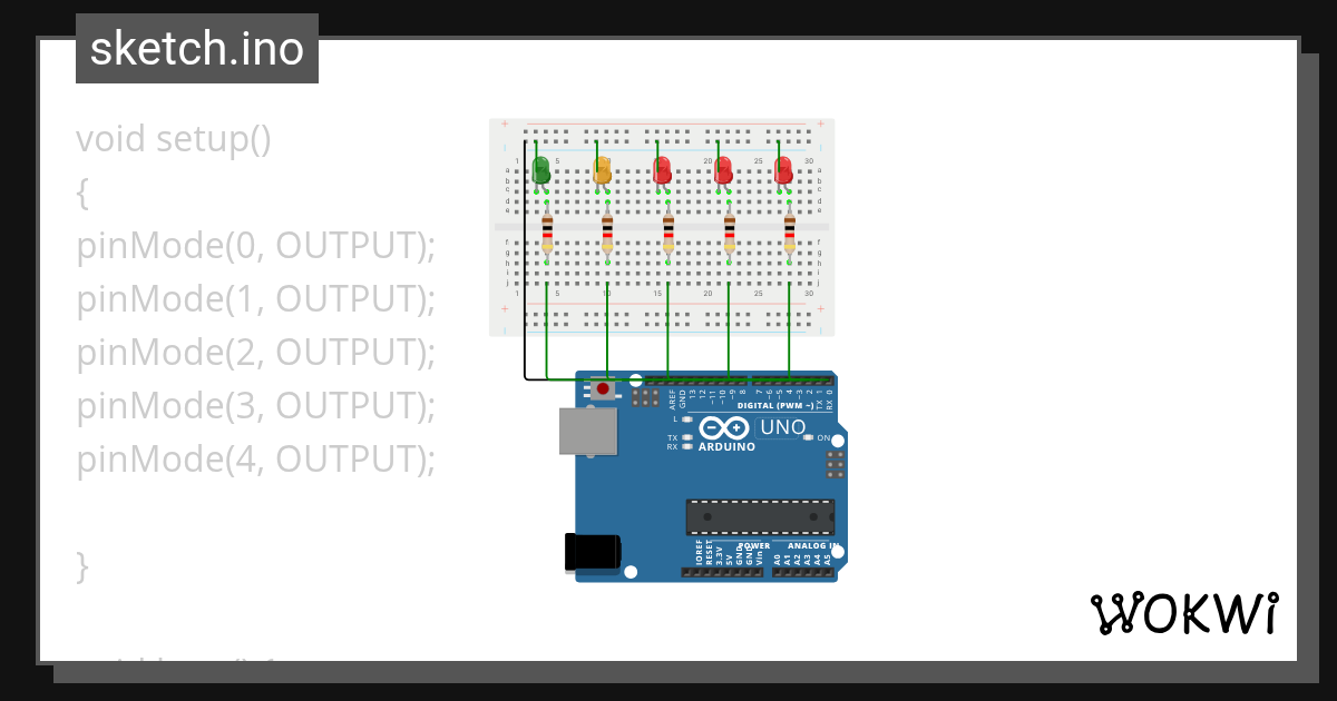 LED BERJALAN - AHMAD SULTHAN RASYIDIN - Wokwi ESP32, STM32, Arduino Simulator