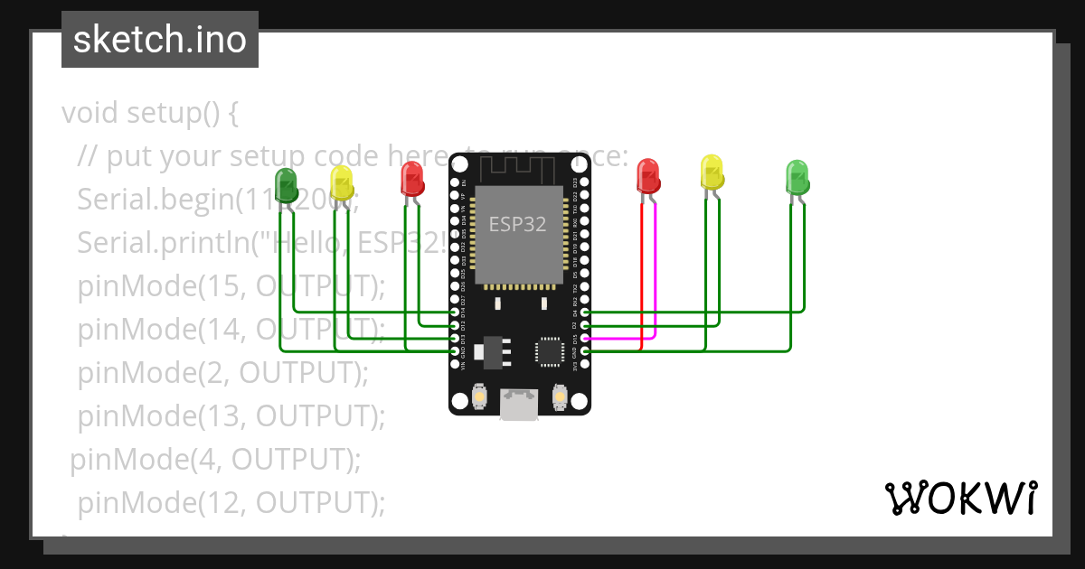 signal light - Wokwi ESP32, STM32, Arduino Simulator
