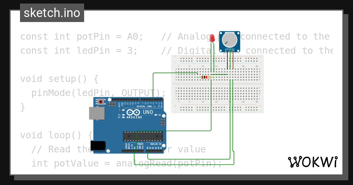 Potentialmeterled Wokwi Esp32 Stm32 Arduino Simulator