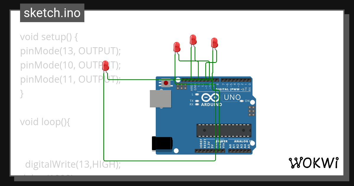 Six Led Wokwi Esp32 Stm32 Arduino Simulator 0273
