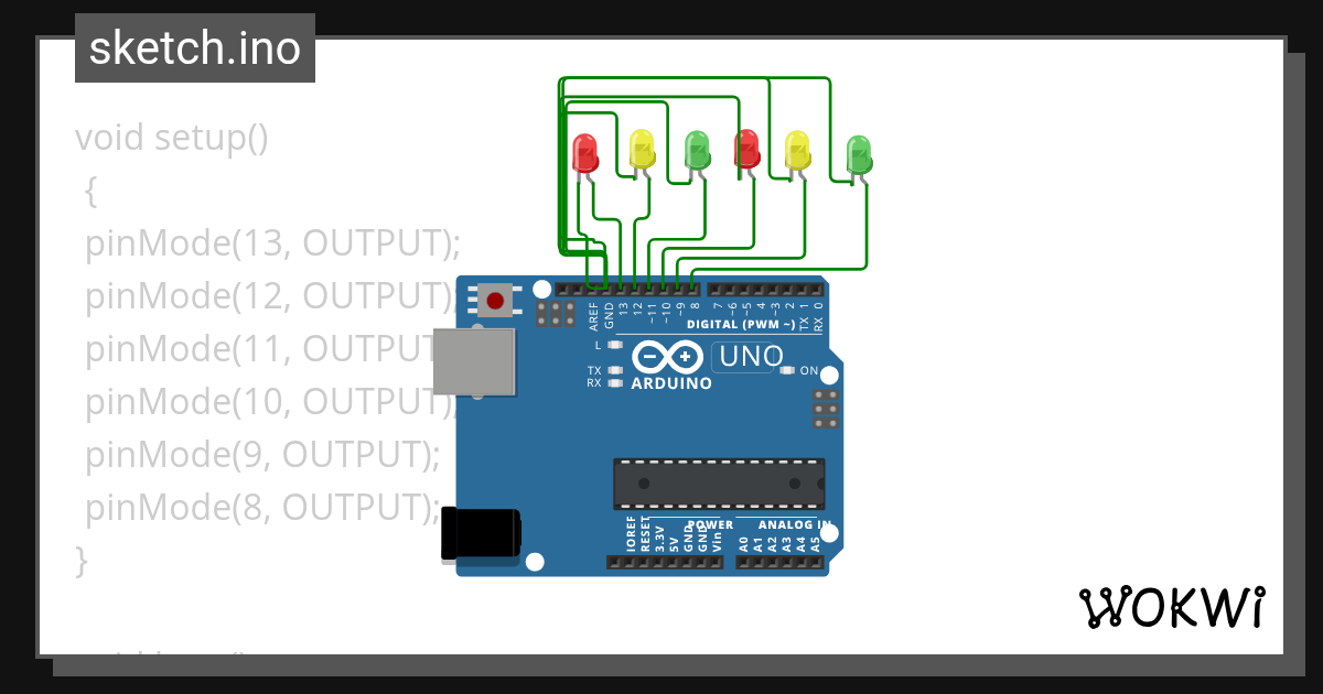 06 Traffic Light Wokwi Esp32 Stm32 Arduino Simulator 3437