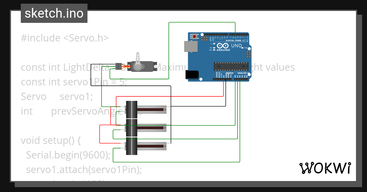 Servo Light Wokwi Esp32 Stm32 Arduino Simulator