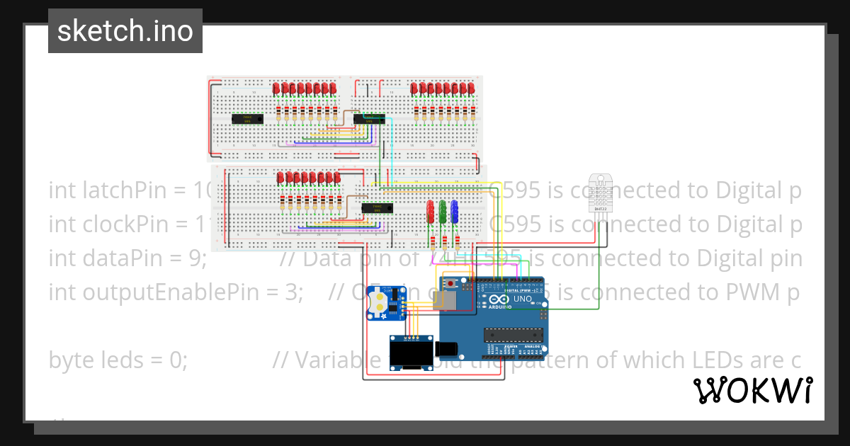 Shift Register Turn Signal Wokwi Esp32 Stm32 Arduino Simulator 