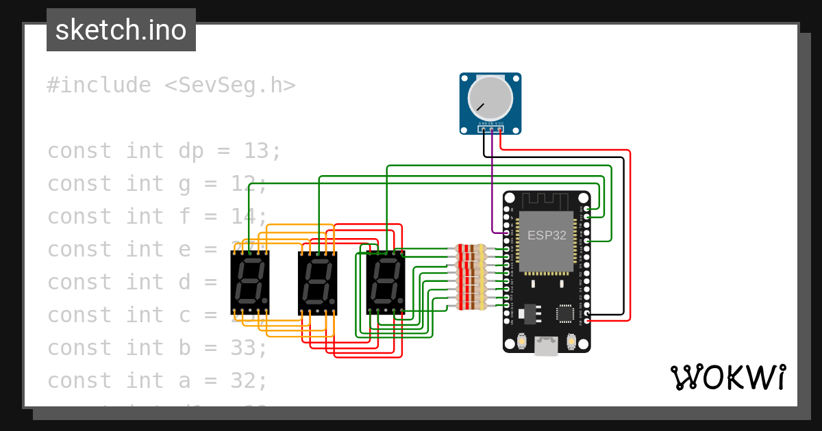 7segmen 2digit Wokwi Esp32 Stm32 Arduino Simulator 