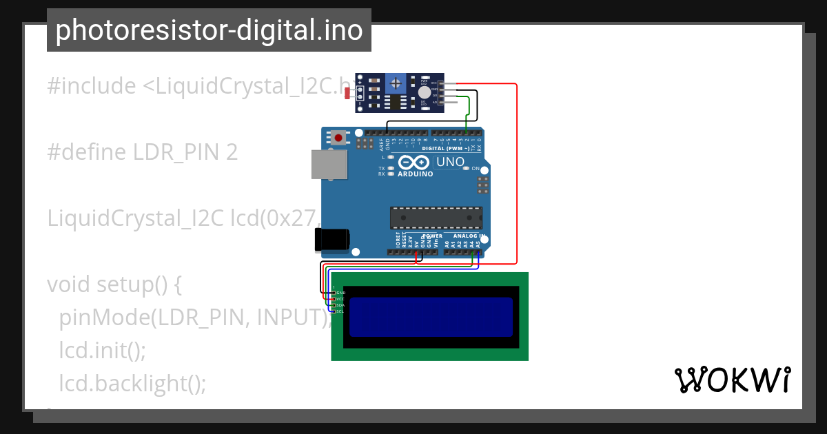 Photoresistor Digital Wokwi Esp32 Stm32 Arduino Simulator