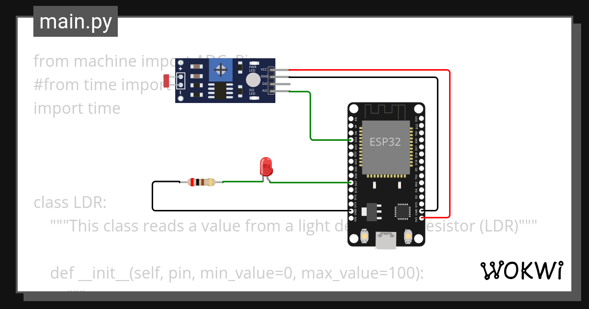LDR_LED - Wokwi ESP32, STM32, Arduino Simulator