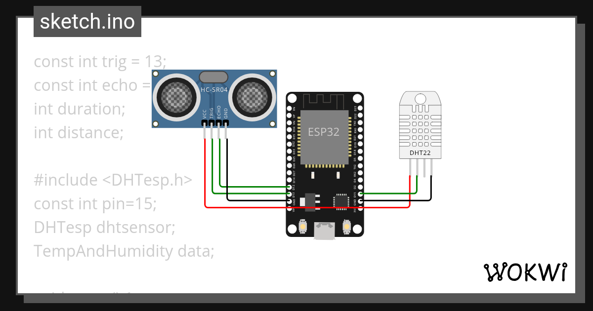 110_umaruddinaliahmed_ultrasonic_dht - Wokwi ESP32, STM32, Arduino Simulator