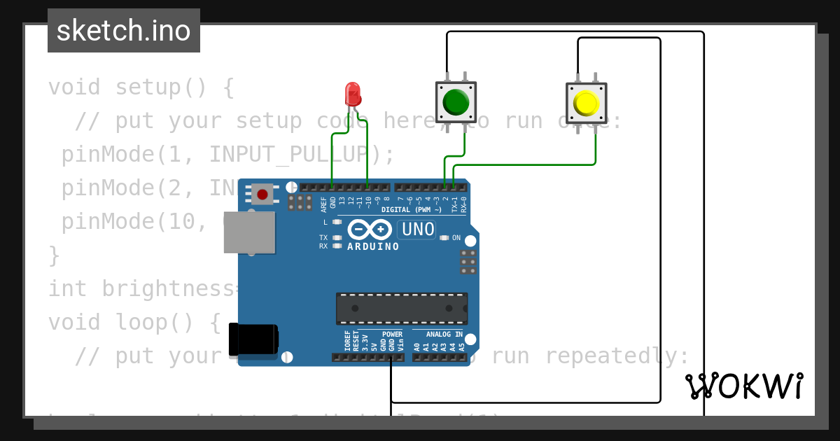 按钮控制led明暗 Wokwi Esp32 Stm32 Arduino Simulator