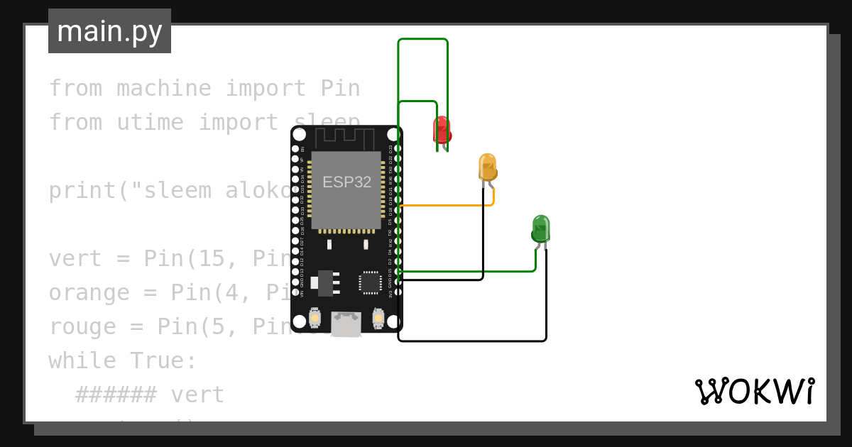 Feu Rouge Youssef Wokwi Esp32 Stm32 Arduino Simulator