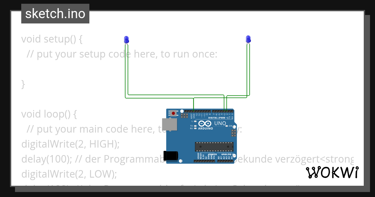 Einsatzfarzeug blaulicht - Wokwi ESP32, STM32, Arduino Simulator
