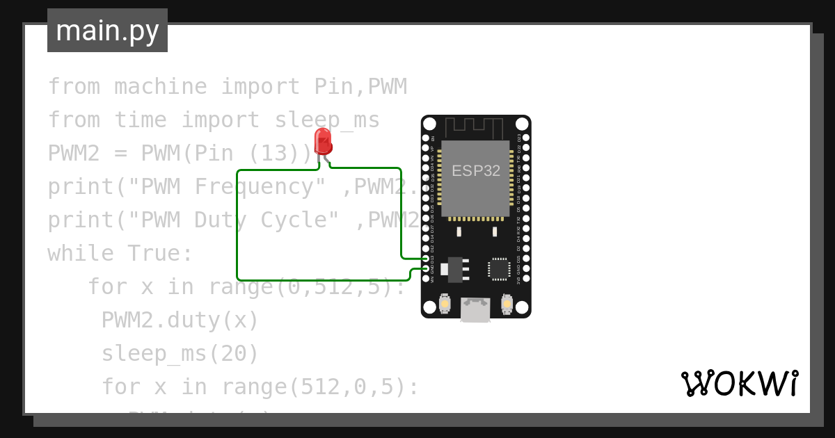Pwm Led Ctrl Wokwi Esp32 Stm32 Arduino Simulator 