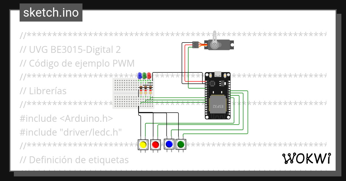 Laboratorio 4 - Señales PWM - Wokwi ESP32, STM32, Arduino Simulator