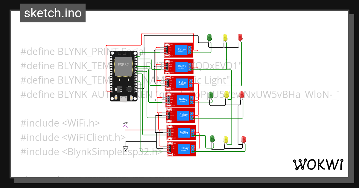 Traficlight Wokwi Esp32 Stm32 Arduino Simulator