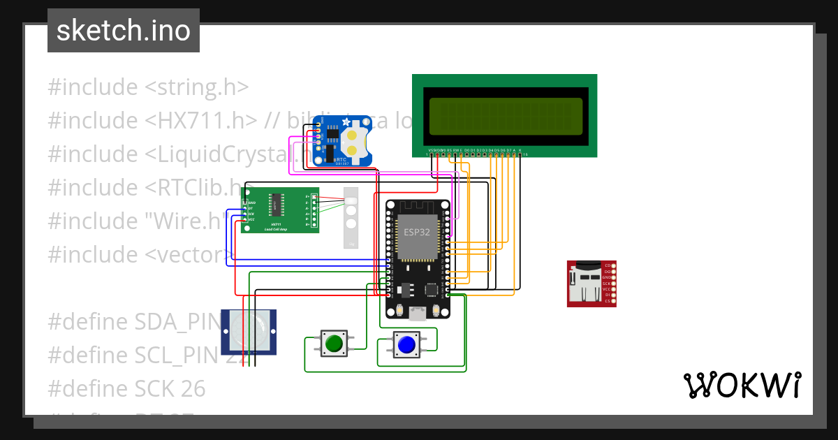 pesagem extensão - Wokwi ESP32, STM32, Arduino Simulator
