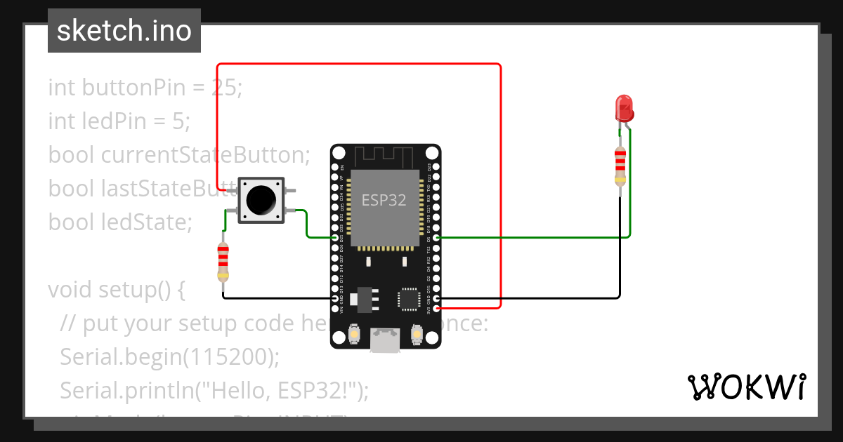 Push Button - Wokwi ESP32, STM32, Arduino Simulator