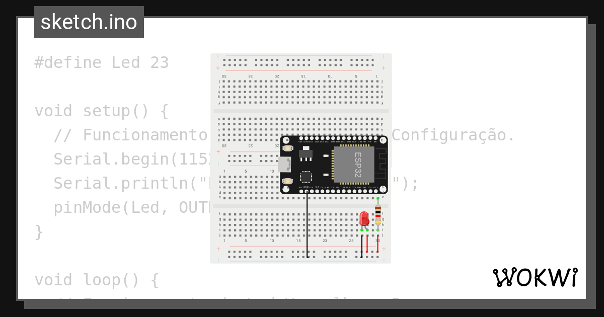 Led Funcionamento Wokwi Esp32 Stm32 Arduino Simulator 4830