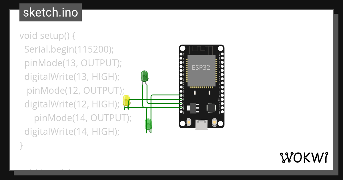 Trafic Light Wokwi Esp32 Stm32 Arduino Simulator
