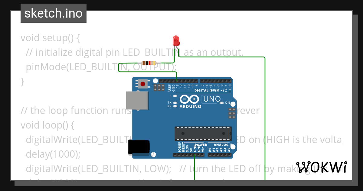 Led Blinking Wokwi Esp32 Stm32 Arduino Simulator 3403