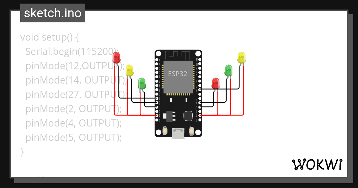 Trafficsignal Wokwi Esp32 Stm32 Arduino Simulator 6322