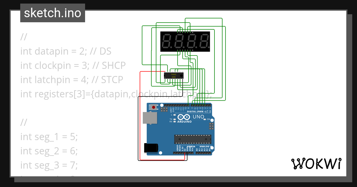 7segment_register - Wokwi ESP32, STM32, Arduino Simulator