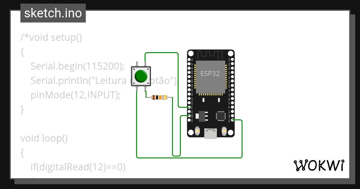 LED OK - Wokwi ESP32, STM32, Arduino Simulator