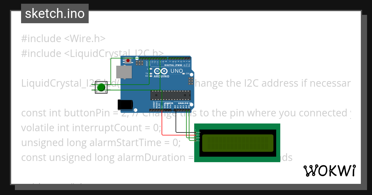 pushbutton aleram - Wokwi ESP32, STM32, Arduino Simulator