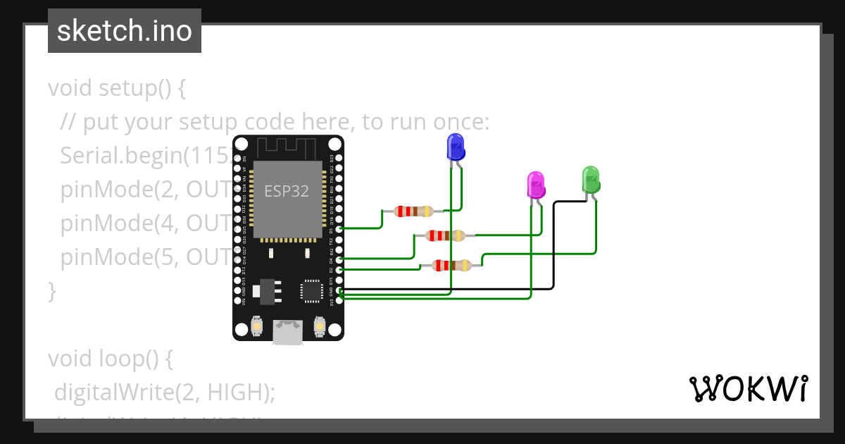 PRACTICA1 - Wokwi ESP32, STM32, Arduino Simulator