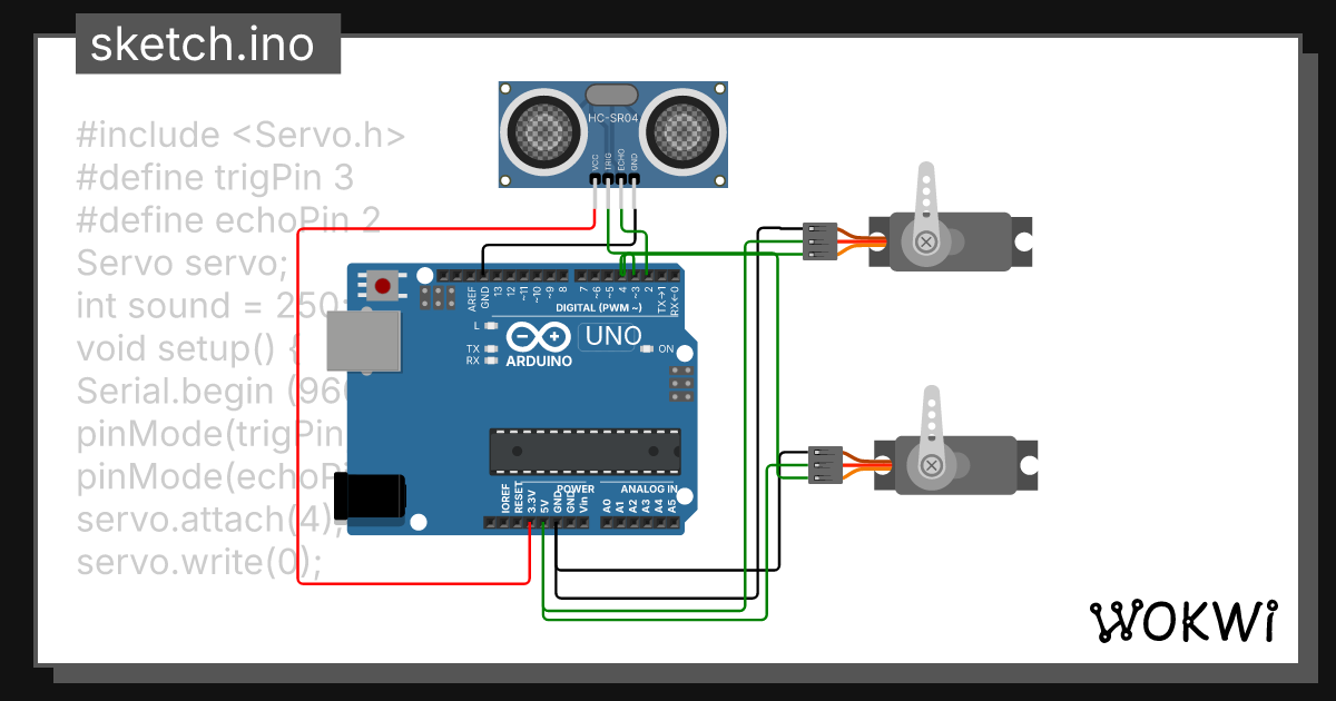 tempat sabun otomatis santi - Wokwi ESP32, STM32, Arduino Simulator