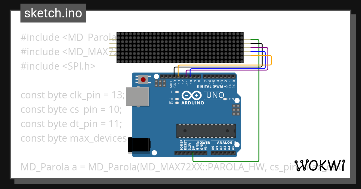 Ledmatrixdisplayp3212 Wokwi Esp32 Stm32 Arduino Simulator