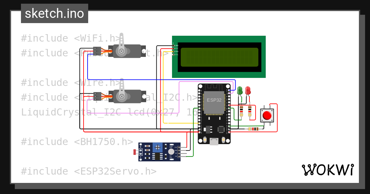 Final Anh Sang Đủ 2 Servo Wokwi Esp32 Stm32 Arduino Simulator
