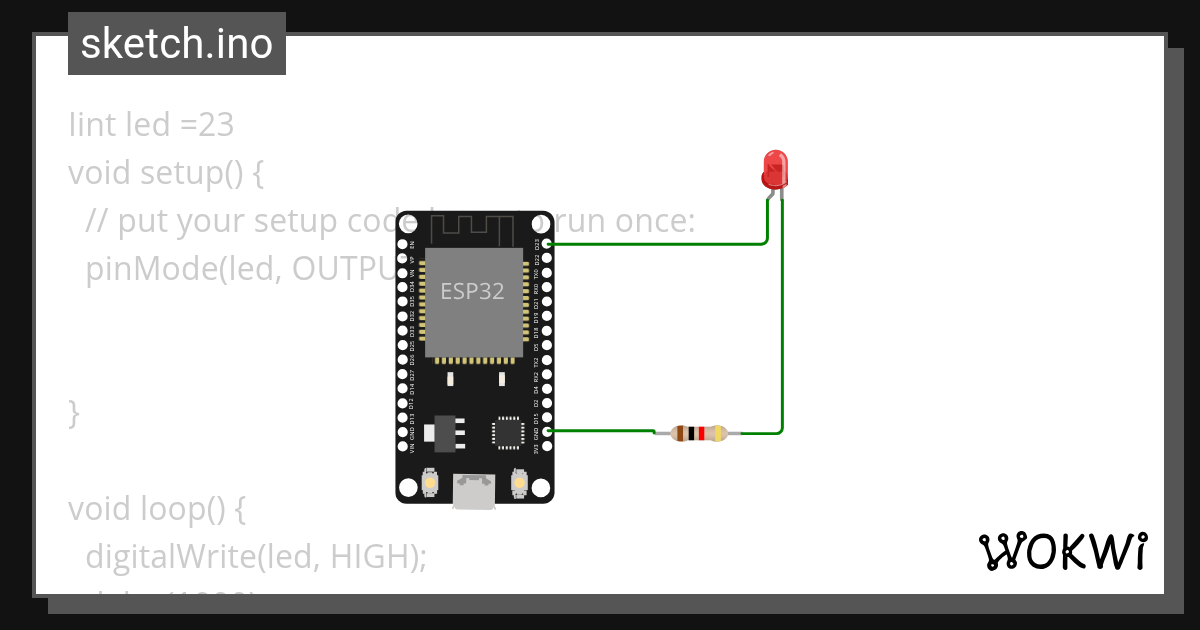 ไฟกระพริบ Wokwi Esp32 Stm32 Arduino Simulator 