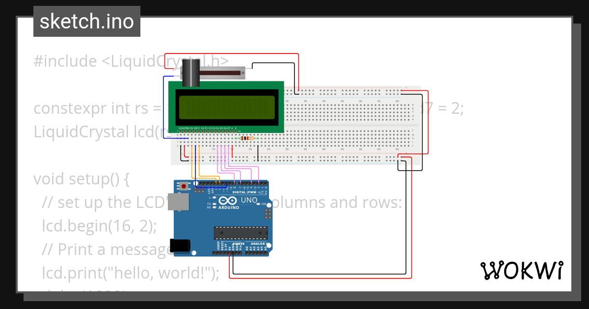 async-faces-16x2-LCD - Wokwi ESP32, STM32, Arduino Simulator