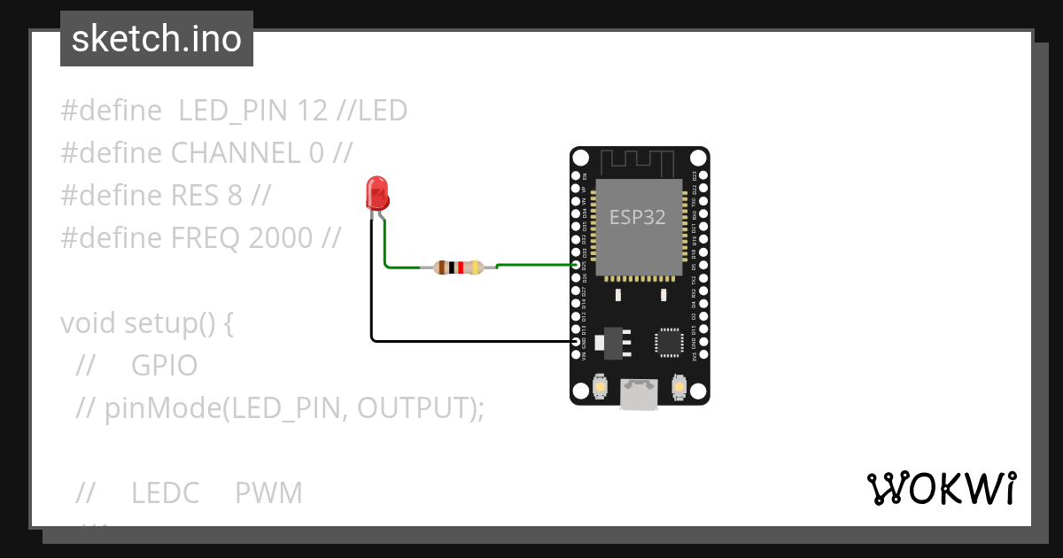 LEDCPWM_ESP32 - Wokwi ESP32, STM32, Arduino Simulator