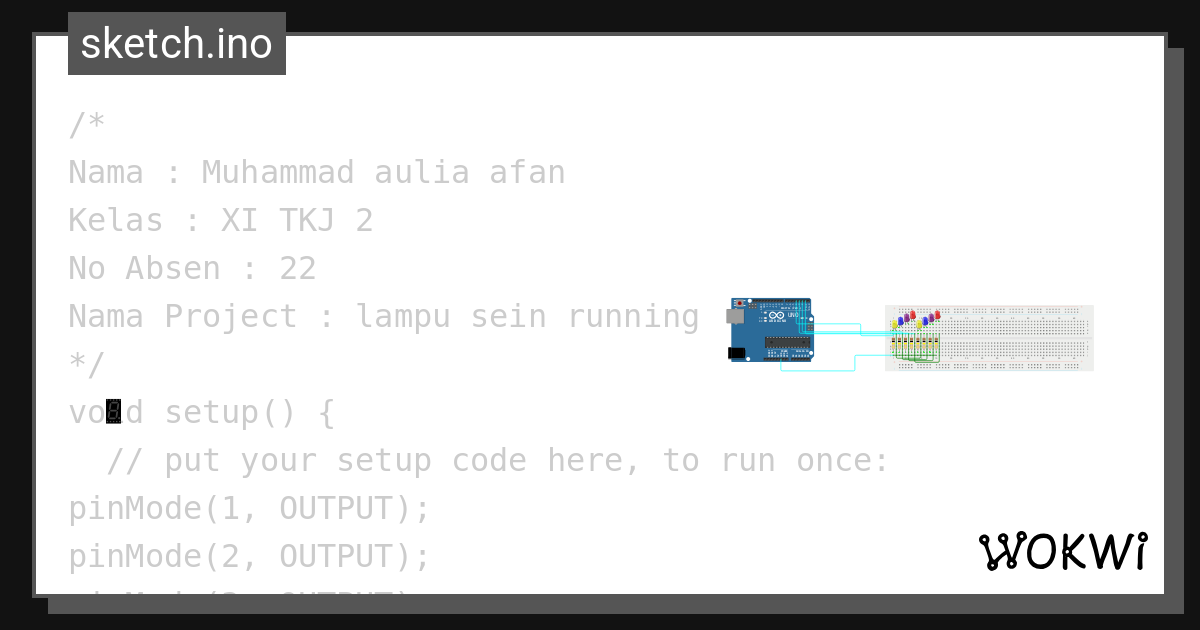 Lampu Sein Running Wokwi Esp32 Stm32 Arduino Simulator 7822