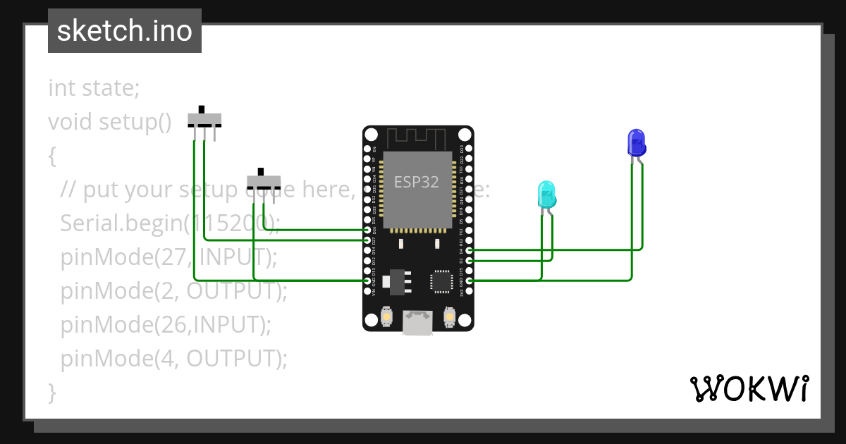 EXNO3 - Wokwi ESP32, STM32, Arduino Simulator