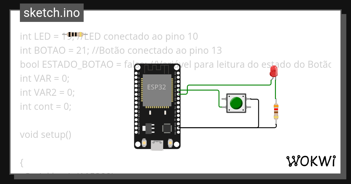 Botao Wokwi Esp32 Stm32 Arduino Simulator 