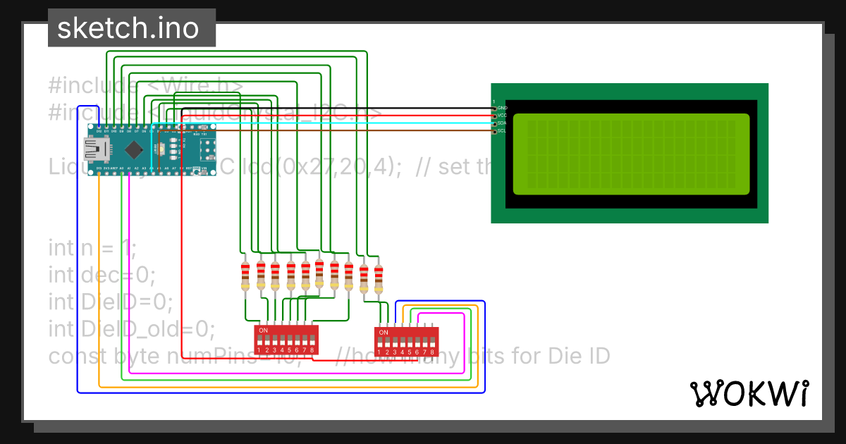nano_id _reader_10_bit_I2C_16_2_4_sensor Jod - Wokwi ESP32, STM32 ...