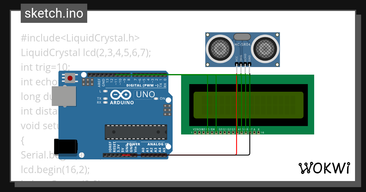 Ultrasonic Sensor Wokwi Esp32 Stm32 Arduino Simulator