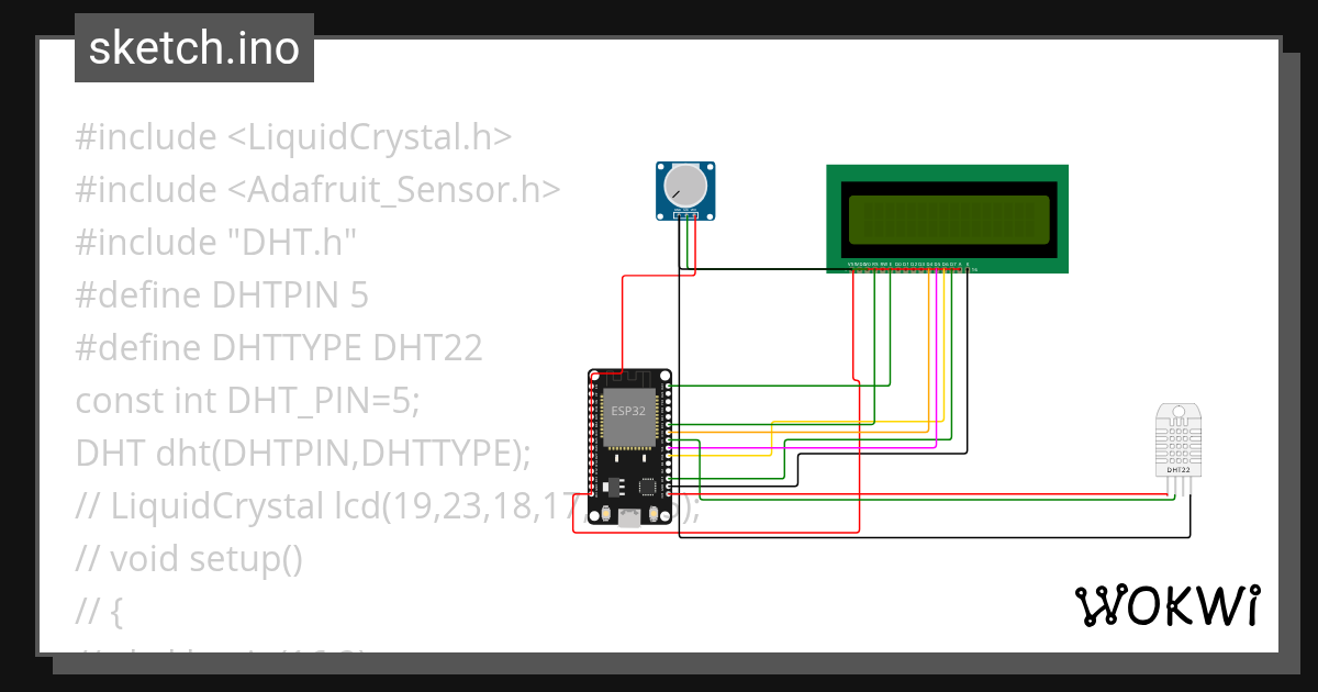 LCD Interface - Wokwi ESP32, STM32, Arduino Simulator