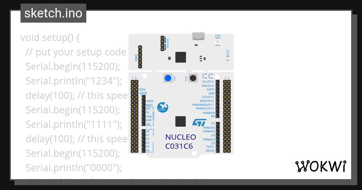 NUCLEO C031C6 BYPASS PASSWORD - Wokwi ESP32, STM32, Arduino Simulator