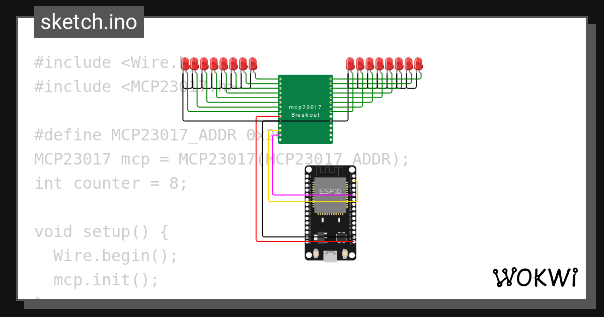 Mcp23017 Poc Wokwi Esp32 Stm32 Arduino Simulator 5812