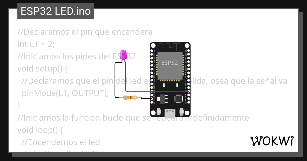 ESP32 Led.ino - Wokwi ESP32, STM32, Arduino Simulator