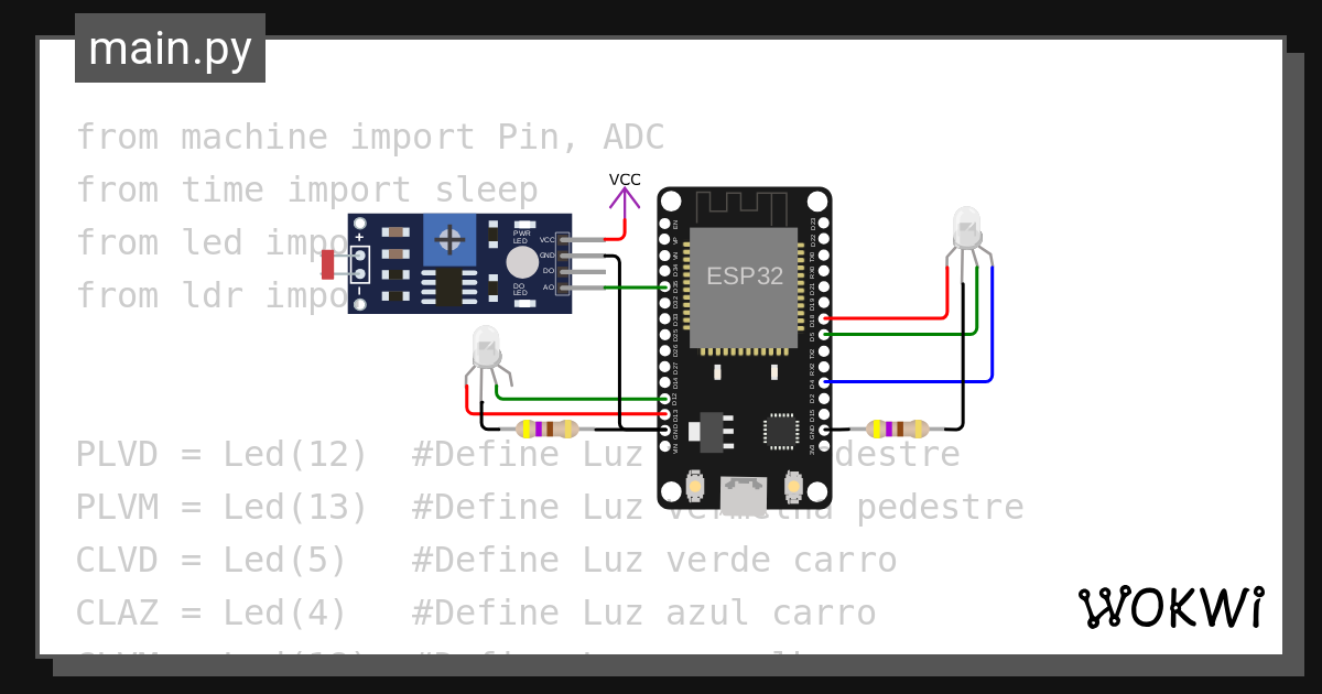 Semáforoldr Wokwi Esp32 Stm32 Arduino Simulator 3114