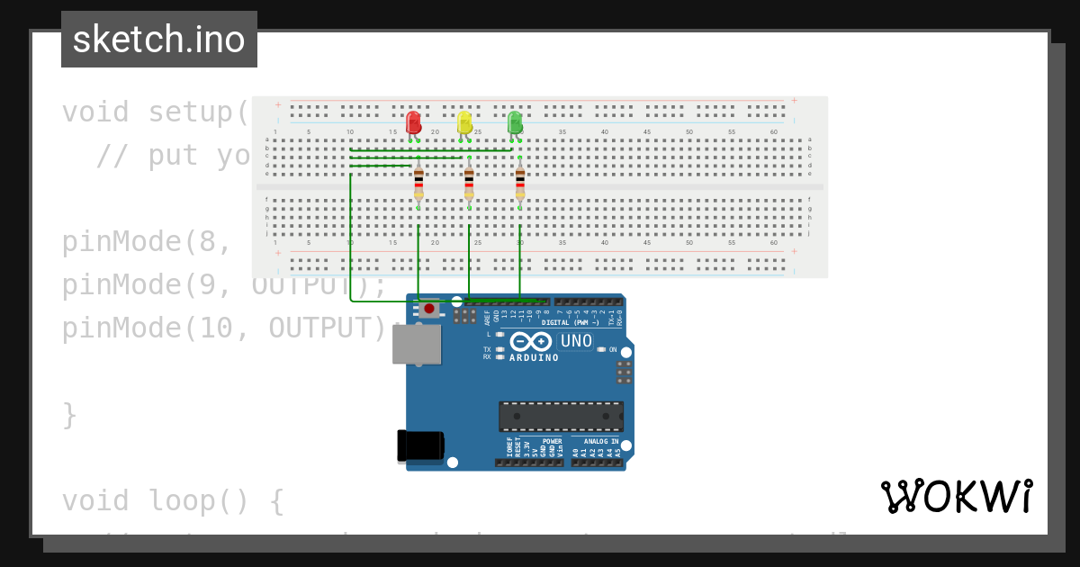 Lampu Lalu Lintas 1 Arah Wokwi Esp32 Stm32 Arduino Simulator 0781